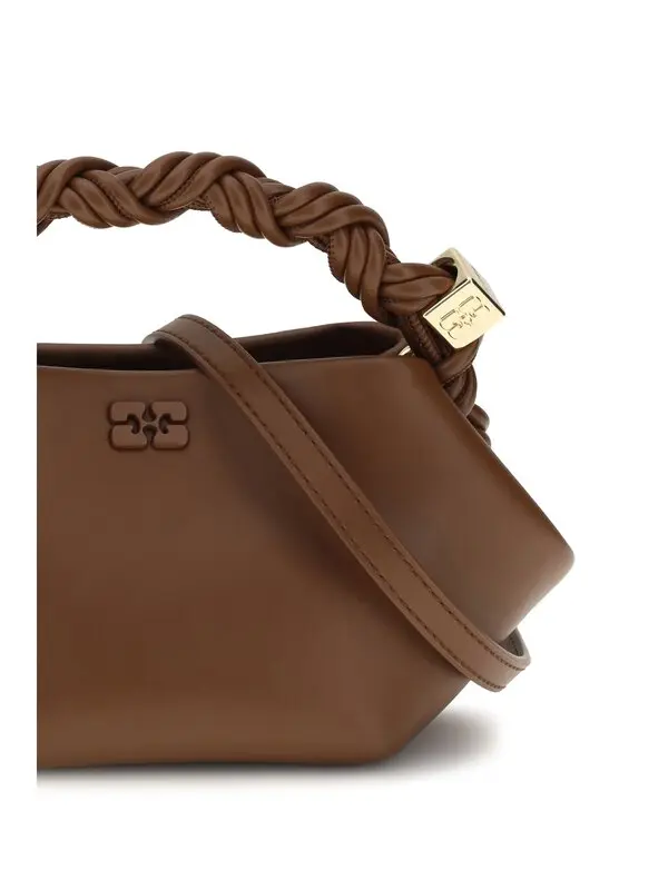 GANNI Mini Bou Leather Handbag - Brown