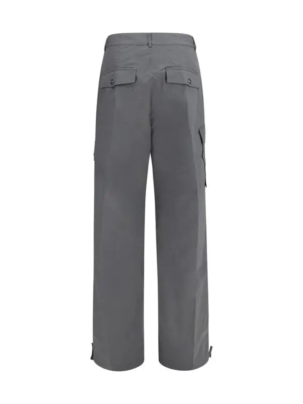 GANNI Stretch Cotton Cargo Pants - Gray