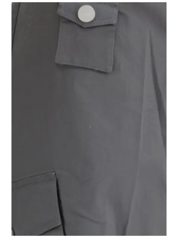 GANNI Stretch Cotton Cargo Pants - Gray