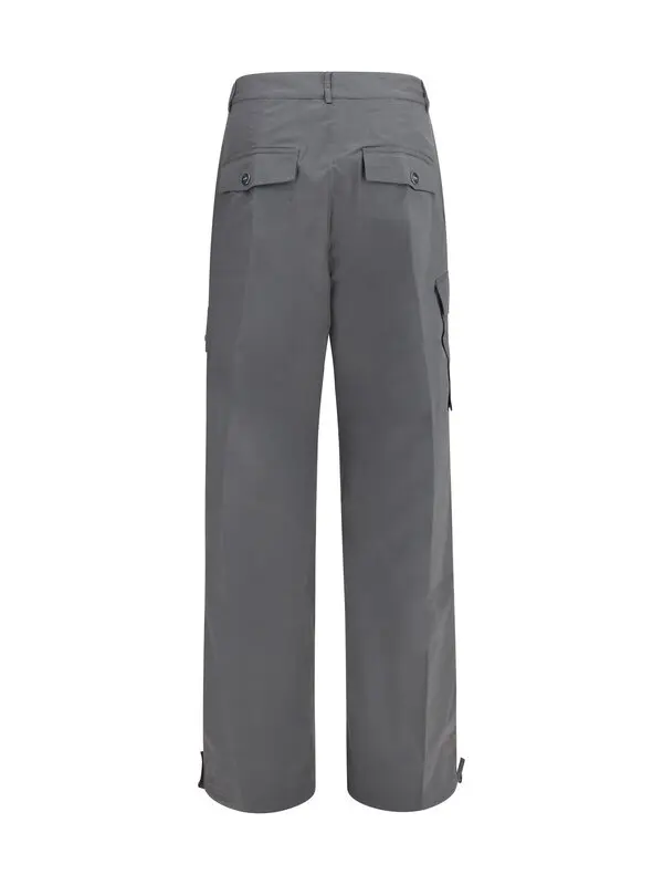GANNI Stretch Cotton Cargo Pants - Gray