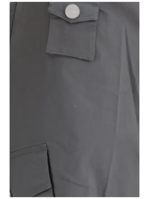 GANNI Stretch Cotton Cargo Pants - Gray