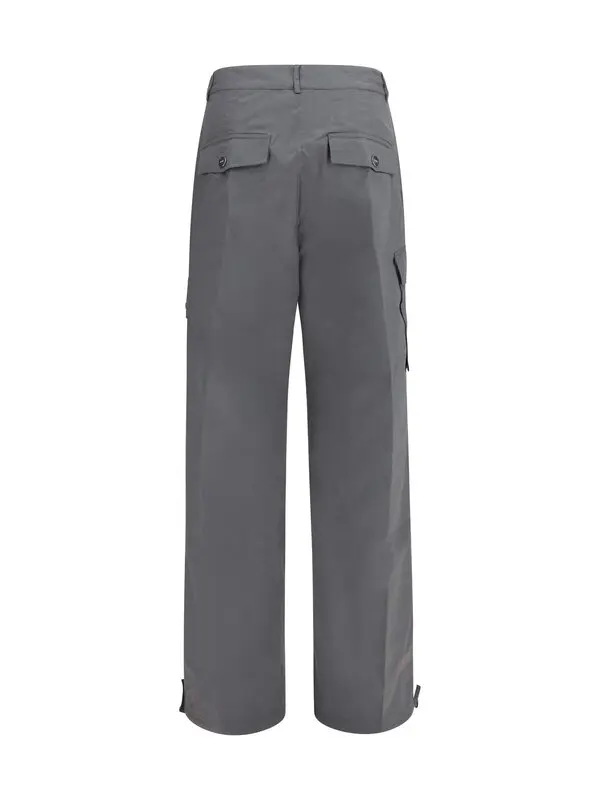 GANNI Stretch Cotton Cargo Pants - Gray