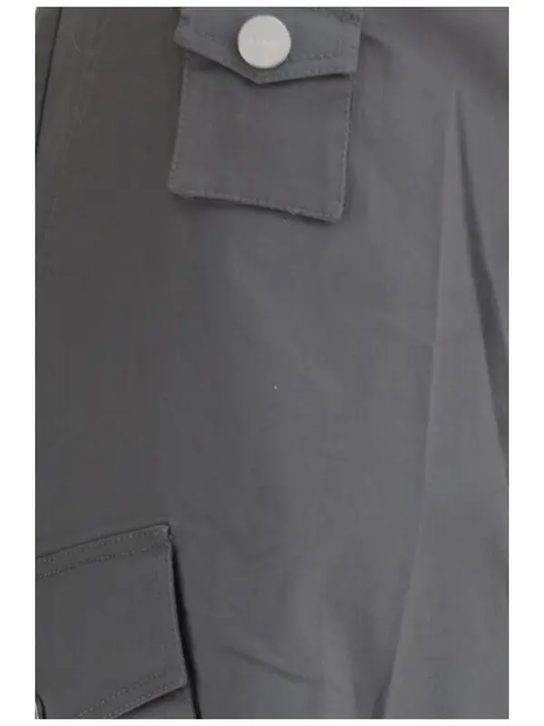 GANNI Stretch Cotton Cargo Pants - Gray