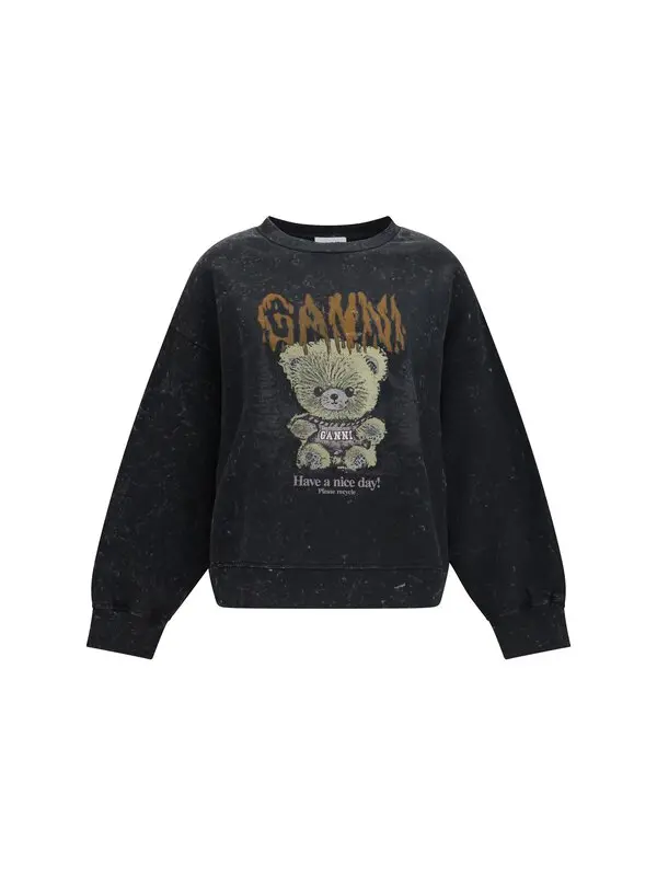 GANNI Isoli Forest Teddy Sweatshirt - Gray