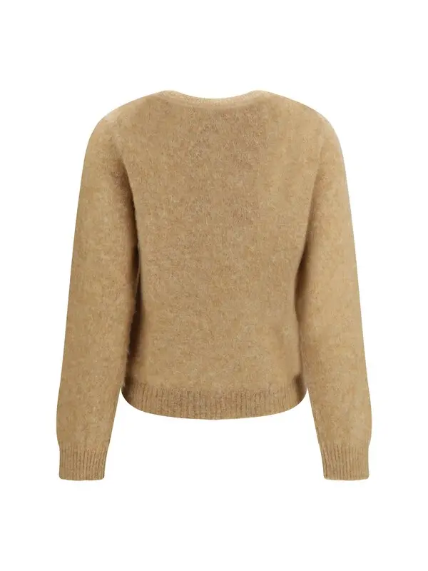 GANNI Alpaca Graphic Crewneck Sweater - Cream