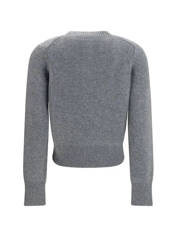 Burberry Wool And Cashmere Cardigan With Equestrian Knight Logo - Gray