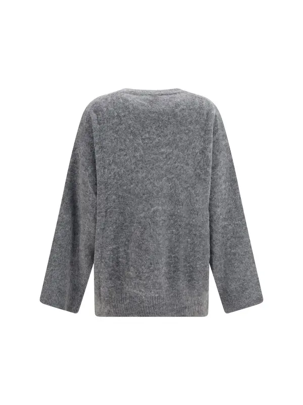 GANNI Mushroom Teddy Alpaca-blend Sweater - Gray