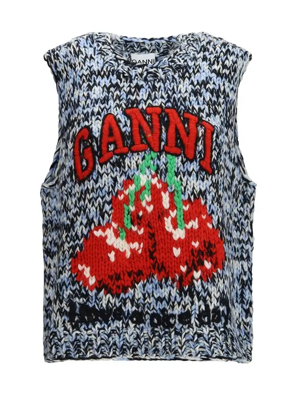 GANNI Wool Cherry Vest - Multicolor