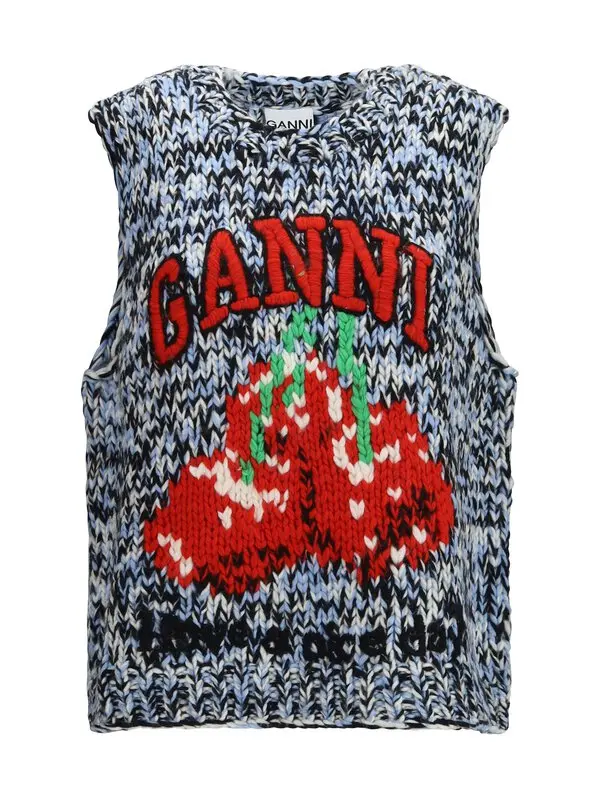 GANNI Wool Cherry Vest - Multicolor