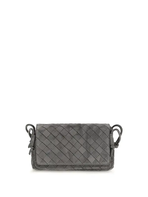 Bottega Veneta Notturno Suede Clutch - Gray