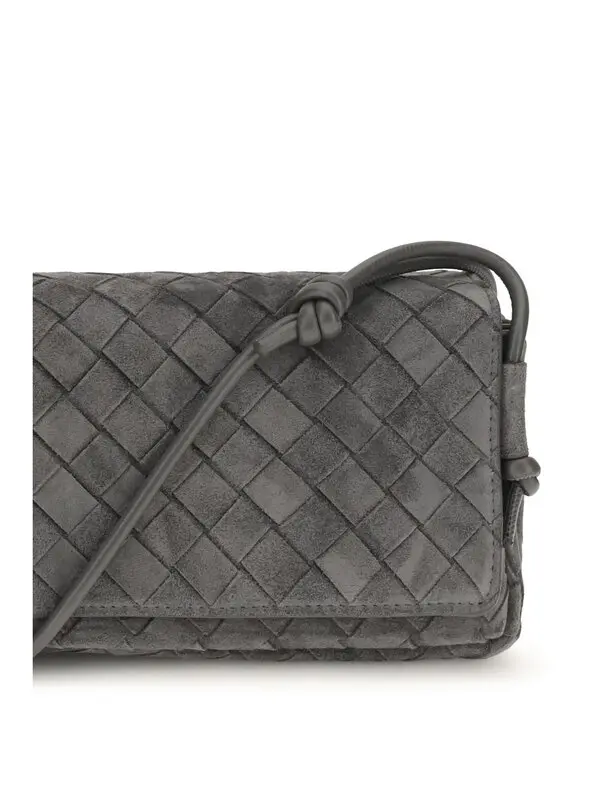 Bottega Veneta Notturno Suede Clutch - Gray