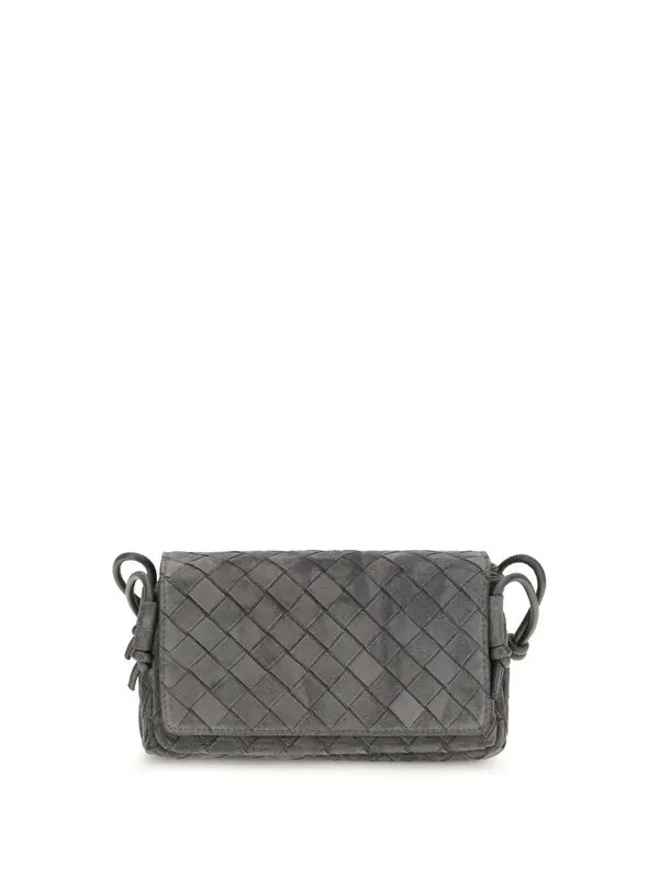 Bottega Veneta Notturno Suede Clutch - Gray