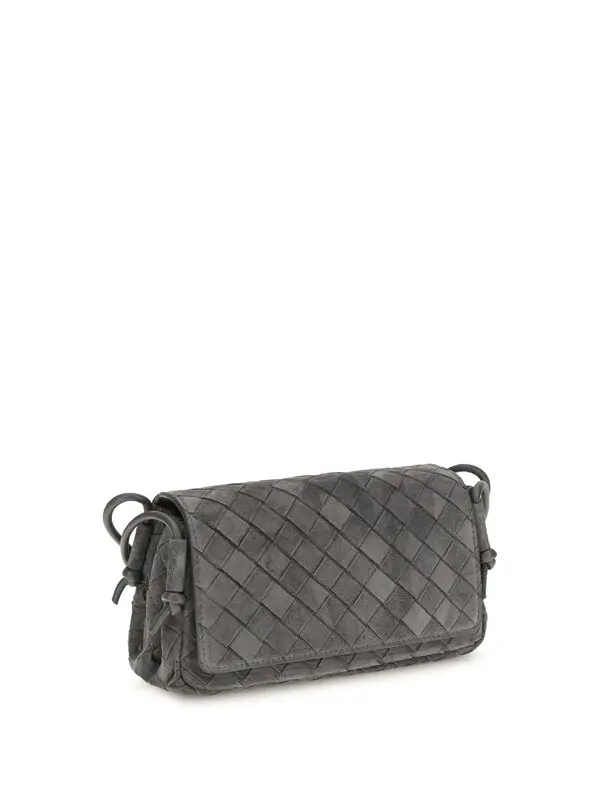 Bottega Veneta Notturno Suede Clutch - Gray