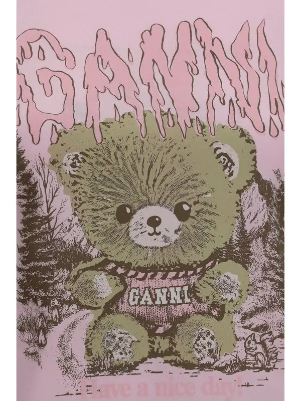 GANNI Teddy Forest Baby Fit Cotton T-shirt