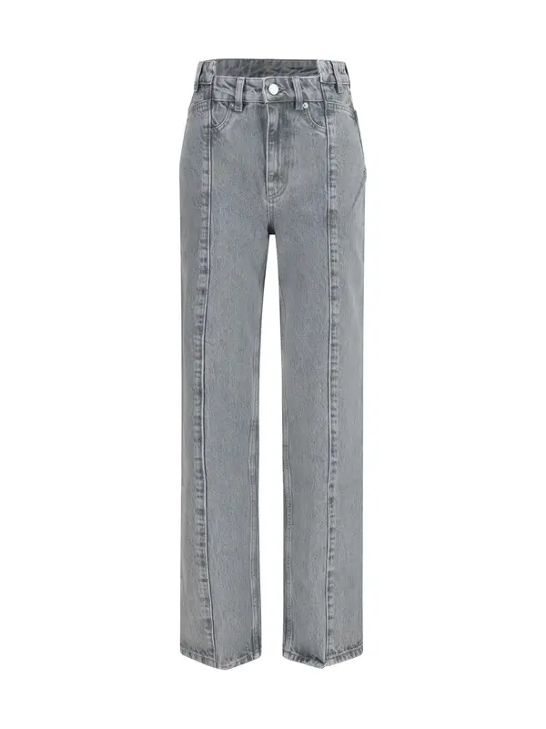 GANNI Rigid Denim Cuffed Jeans