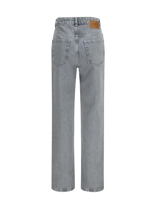 GANNI Rigid Denim Cuffed Jeans