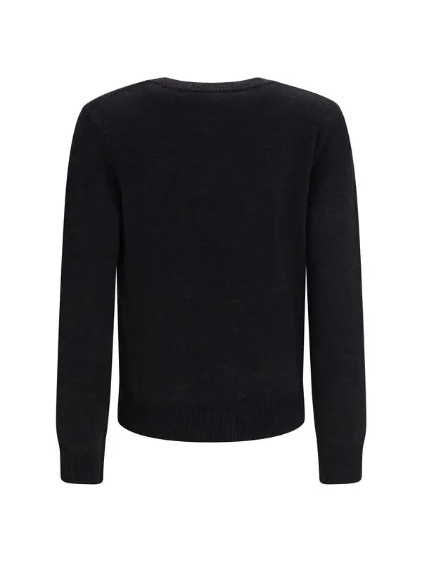 GANNI Wool Sweater With Crochet Flower