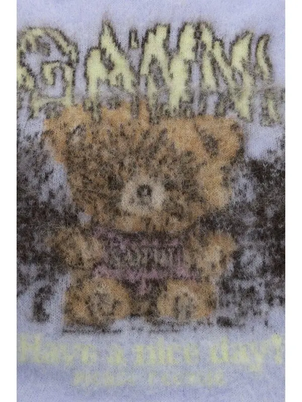 GANNI Teddy Brushed Alpaca Vest - Blue