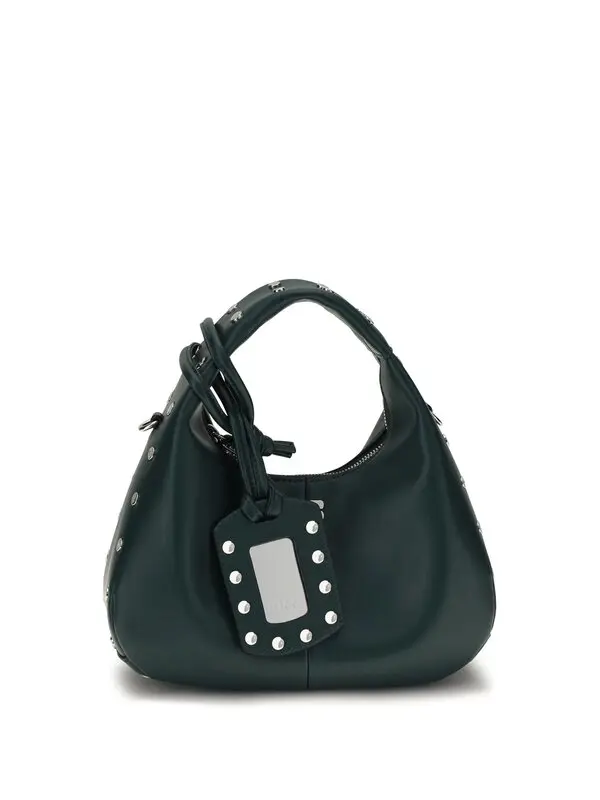 GANNI Mini Studded Hobo Handbag - Green