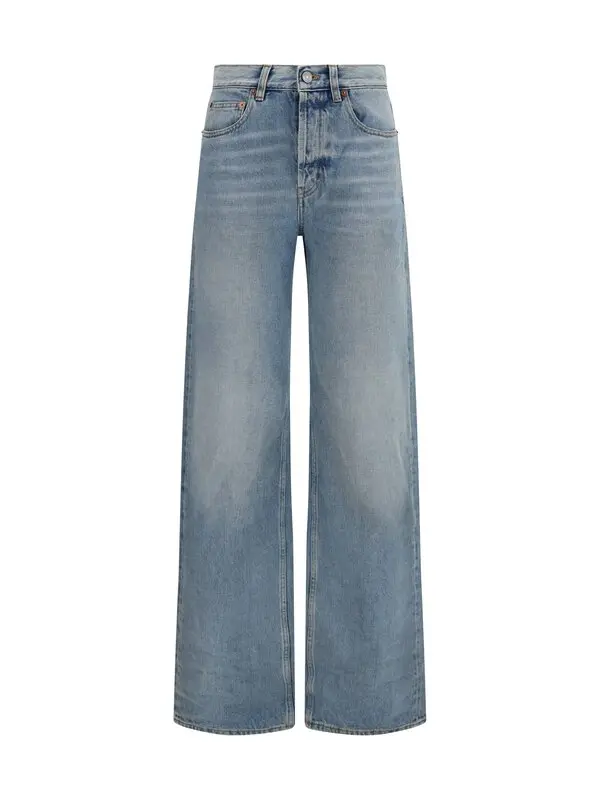 Saint Laurent High-waisted Wide-leg Jeans - Blue