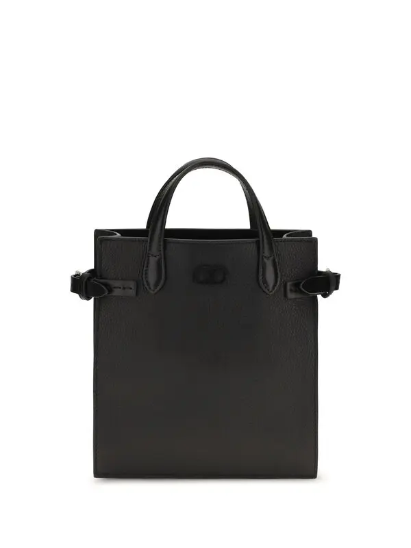 Valentino Garavani Small Antibes Grainy Leather Handbag - Black