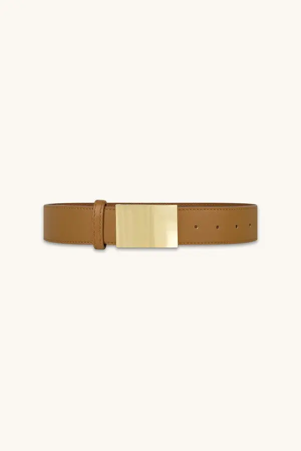 THE NOLI SHOP Bianca Belt With Gold-tone Buckle - Mocha