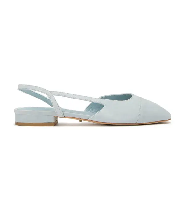 TONY BIANCO Pixie Slingback Flats - Sky Suede