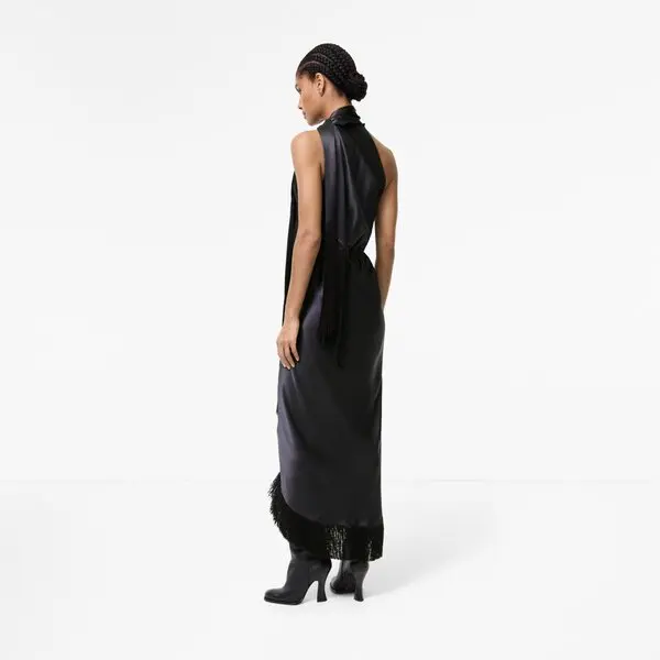 Burberry Fringed Silk Scarf Dress