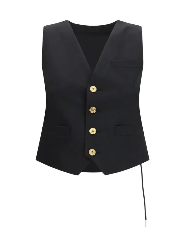 Sacai Twill Vest - Black