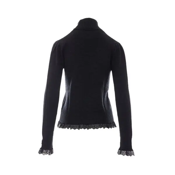 GANNI Turtleneck In Lace Merinos