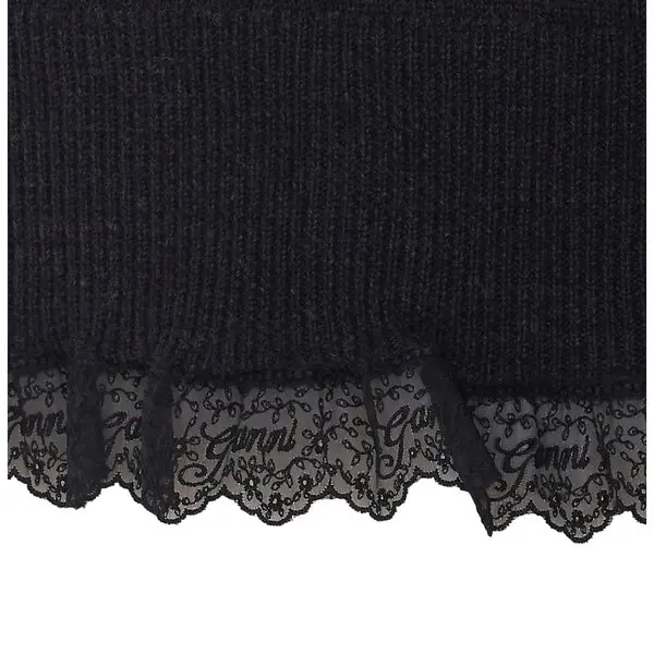GANNI Turtleneck In Lace Merinos