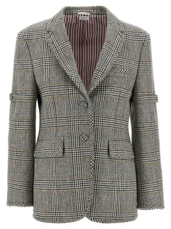 Thom Browne Prince Of Wales Checked Wool Single-breasted Blazer