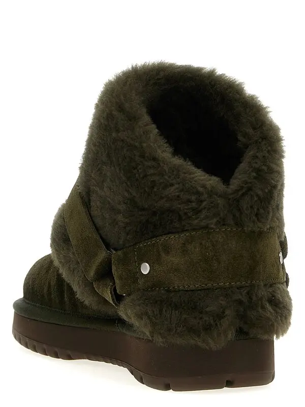 Burberry Chubby Suede Ankle Boots With Shearling - Green