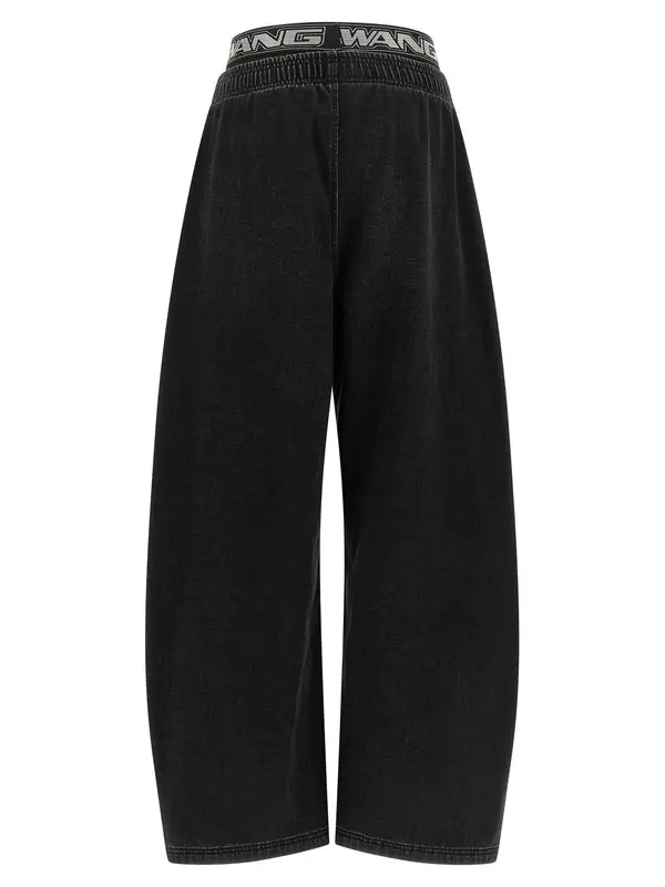 Alexander Wang Wide Leg Denim Pants - Black