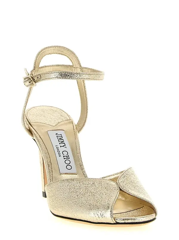 JIMMY CHOO Sacora Stiletto Sandals - Gold