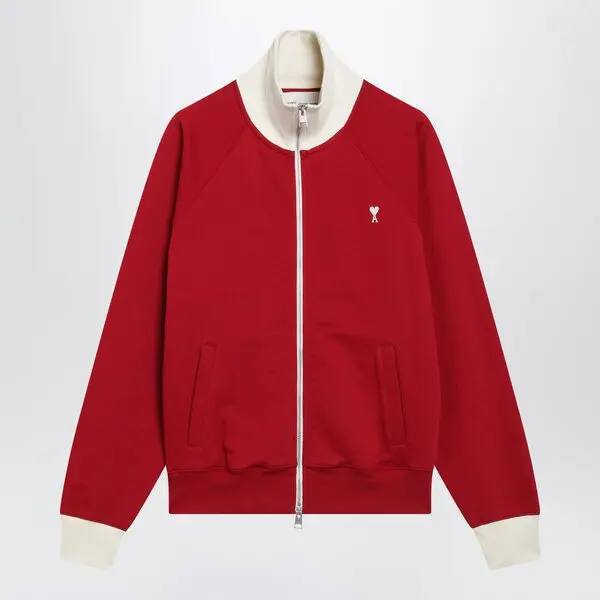 AMI Paris Ruby De Cå“ur Cotton Sweatshirt - Red