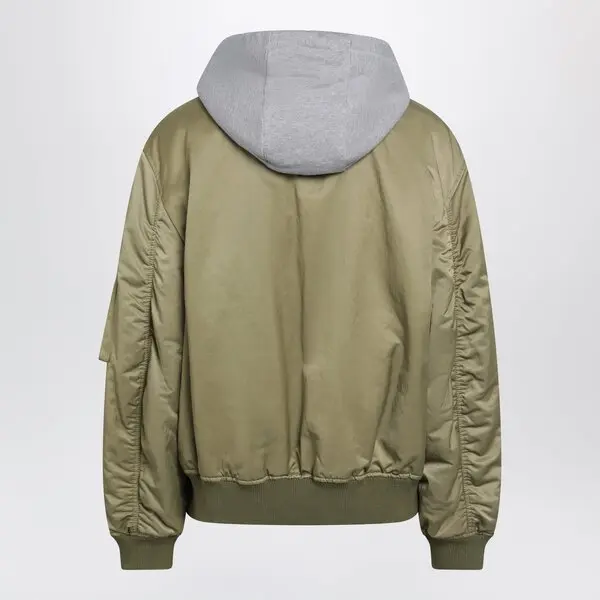 Loewe Khaki Bomber Jacket In Technical Fabric