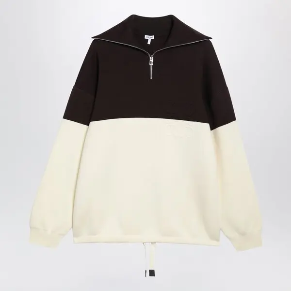 Loewe Yellow Half-zip Sweatshirt In Cotton Blend - Brown