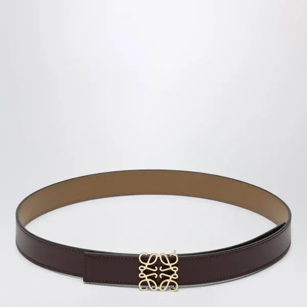 Loewe Reversible Leather Belt With Anagram Buckle - Red