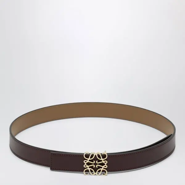 Loewe Reversible Leather Belt With Anagram Buckle - Red