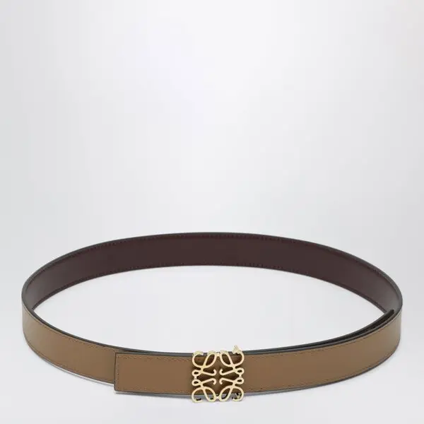 Loewe Reversible Leather Belt With Anagram Buckle - Red