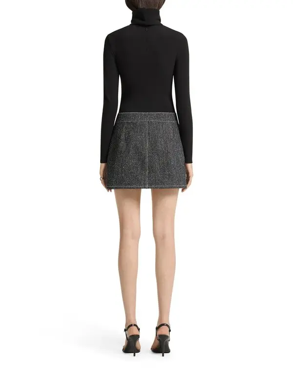COURREGES Two-pocket Denim Tweed Miniskirt