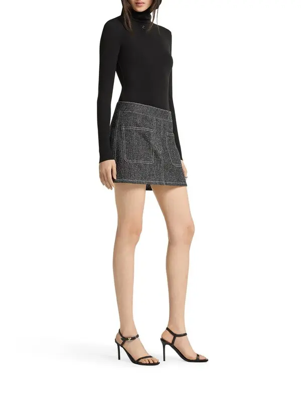 COURREGES Two-pocket Denim Tweed Miniskirt