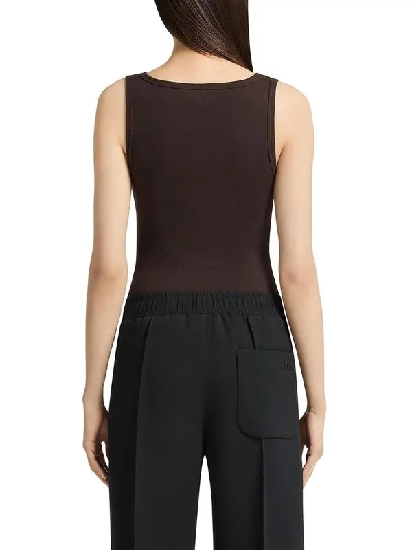 COURREGES 90s-style Ribbed Tank Top With Zip