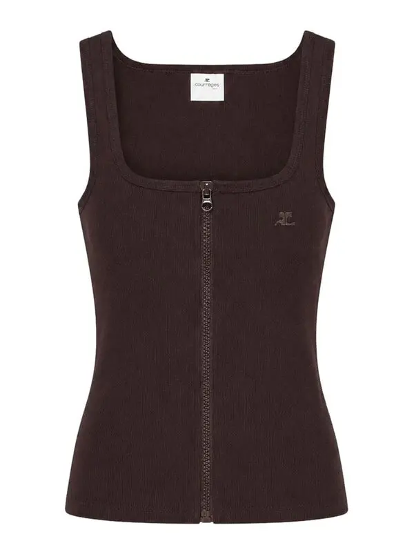 COURREGES Ribbed Tank Top - Multicolor