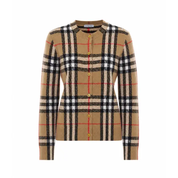 Burberry Check Cashmere Cardigan
