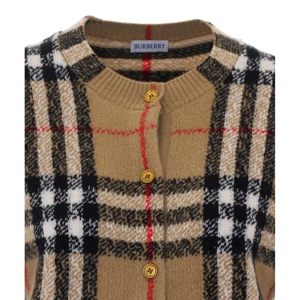 Burberry Check Cashmere Cardigan