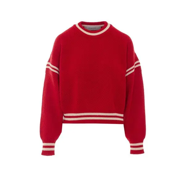 GOLDEN GOOSE Embroidery Boxy Sweater - Red