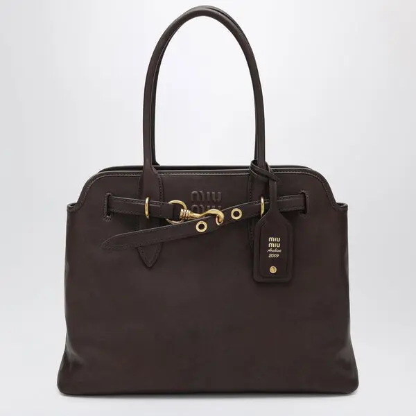 Miu Miu Radica Nappa Leather Aventure Bag - Brown