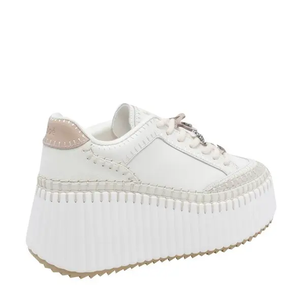 Chloé Leather And Suede Platform Sneakers